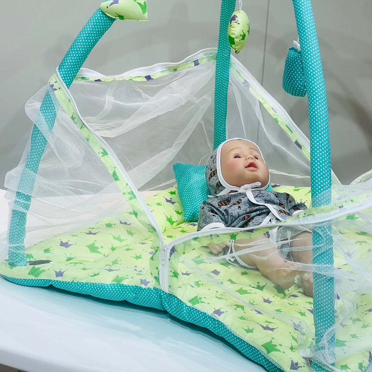 Fareto New Born Baby Bedding Play Gym Mattress with Net (0-6 Months ...