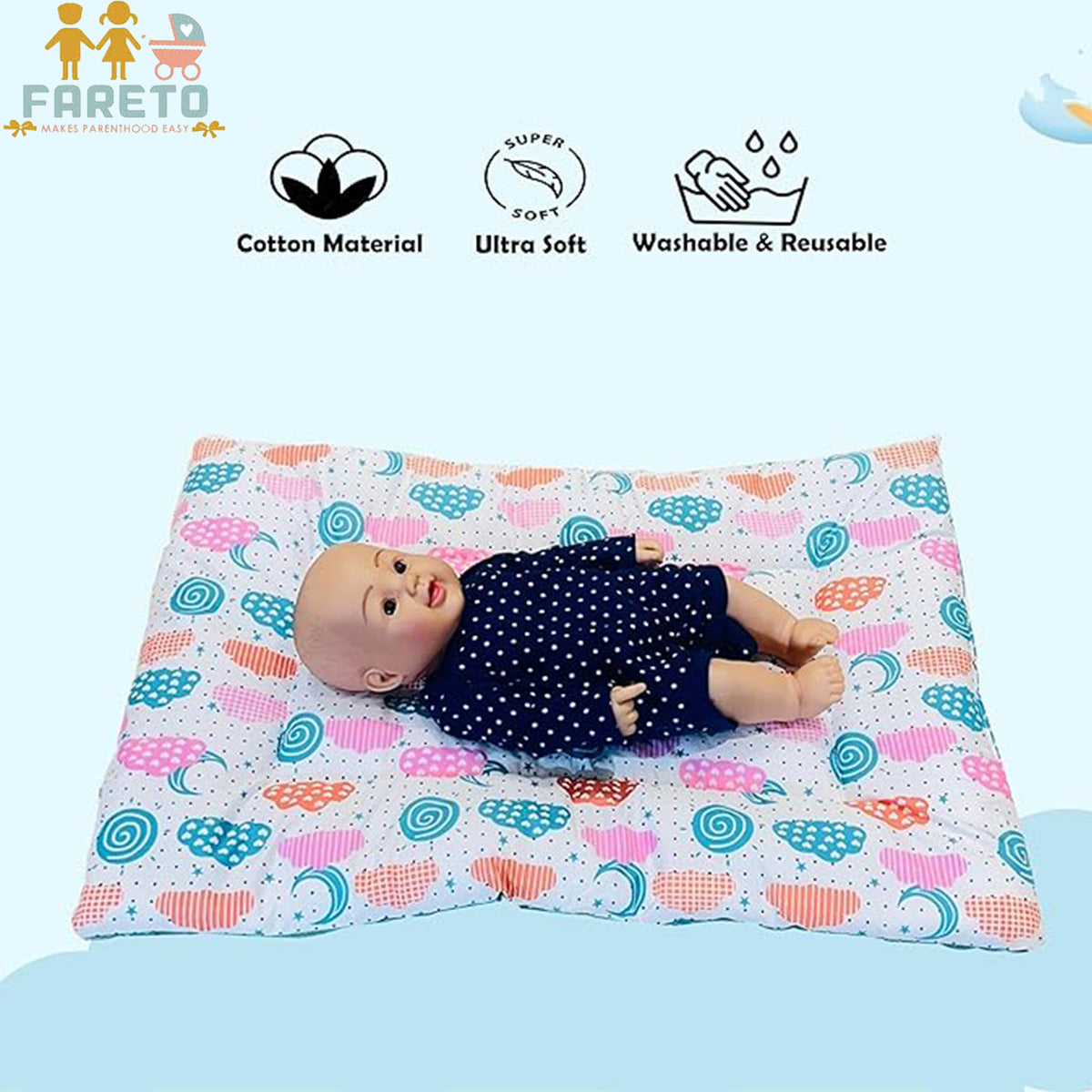 FARETO NEW BORN BABY HAND CARRY BED | GADI | (PACK OF 5) (0-8 MONTHS ...