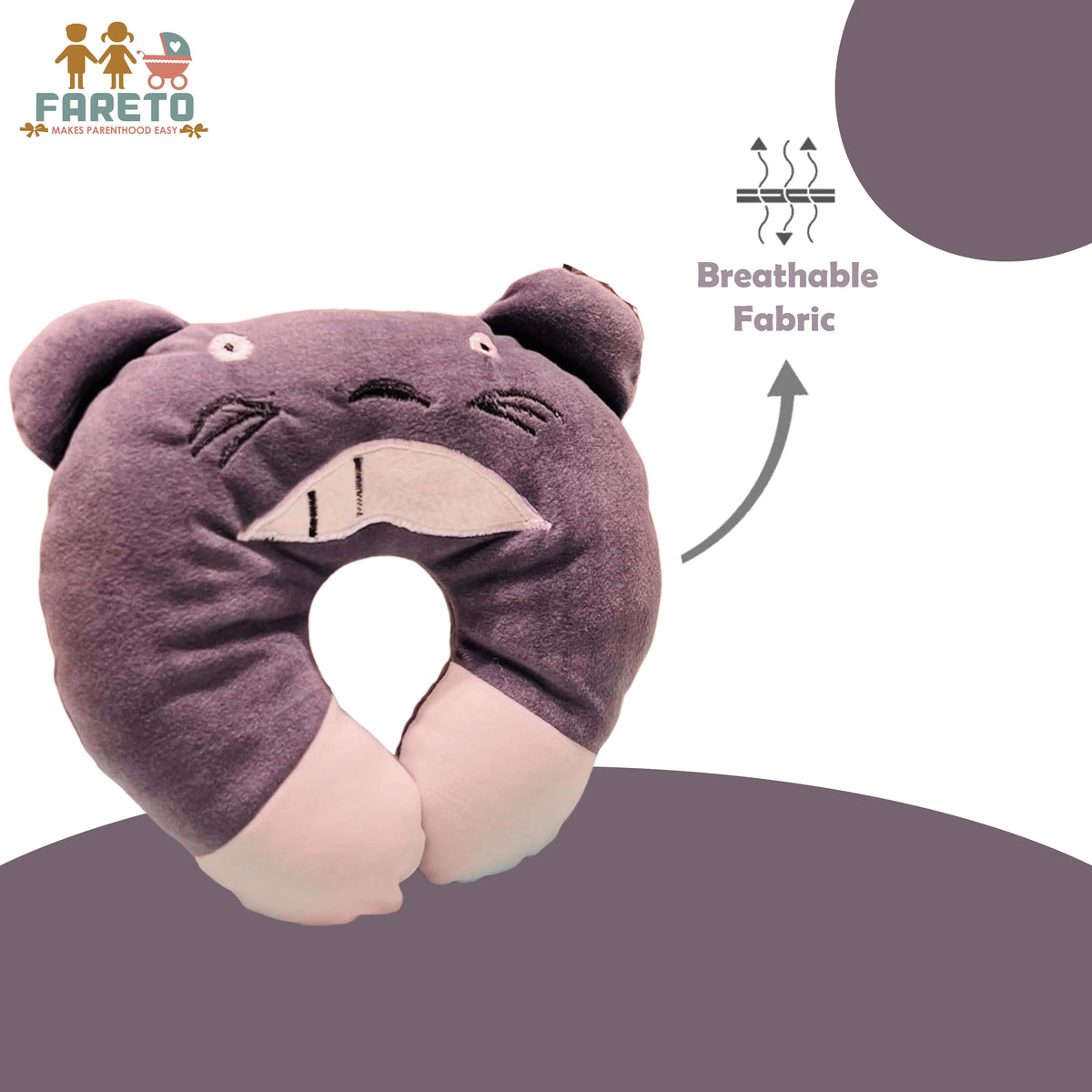 Fareto New Born Baby U-Shaped Super Soft Teddy Pillow(0-6 Months)(25*2 ...